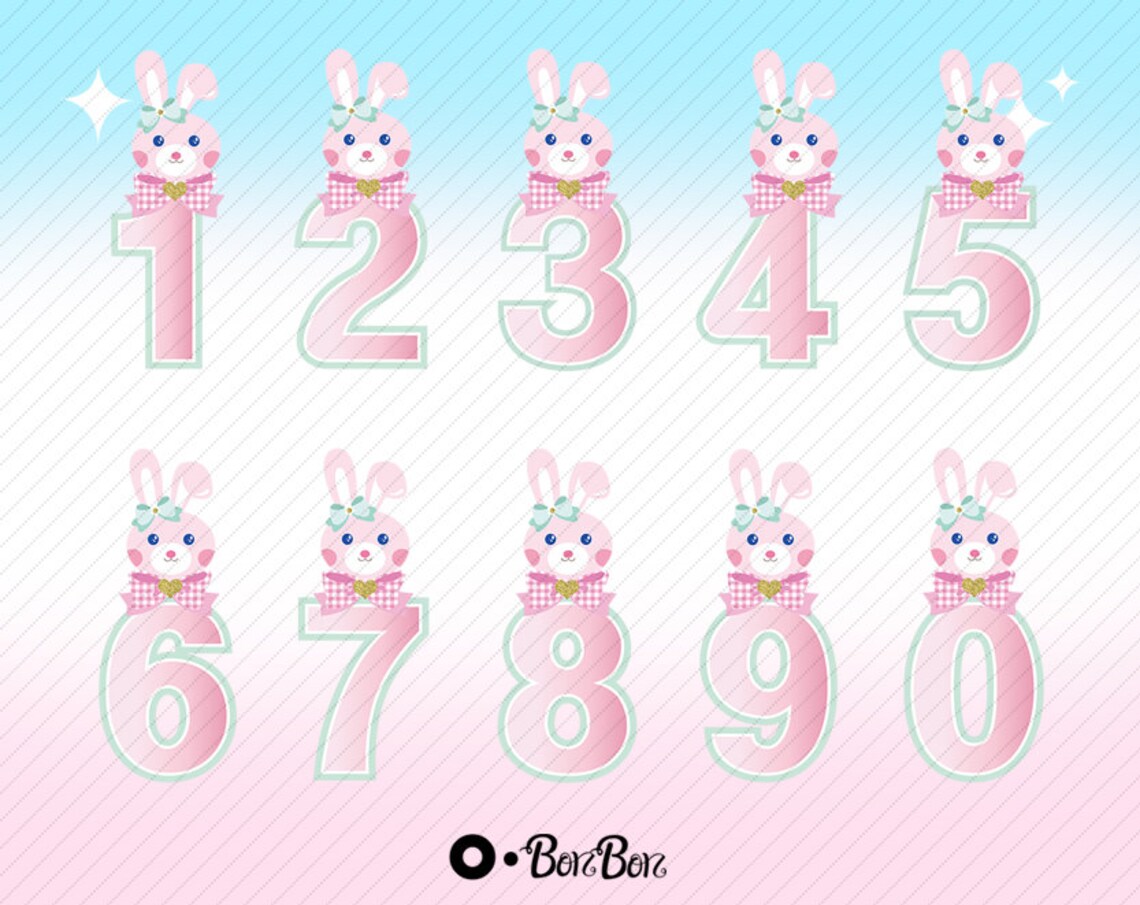 Easter Bunny Numbers, Birtday Numbers ,bunny Numbers Clipart, Easter ...