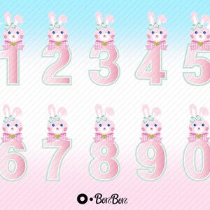 Easter Bunny Numbers, Birtday Numbers ,bunny Numbers Clipart, Easter ...
