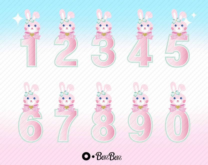 Easter Bunny Numbers, Birtday Numbers ,bunny Numbers Clipart, Easter ...