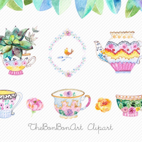 Tea Party Clipart - Etsy