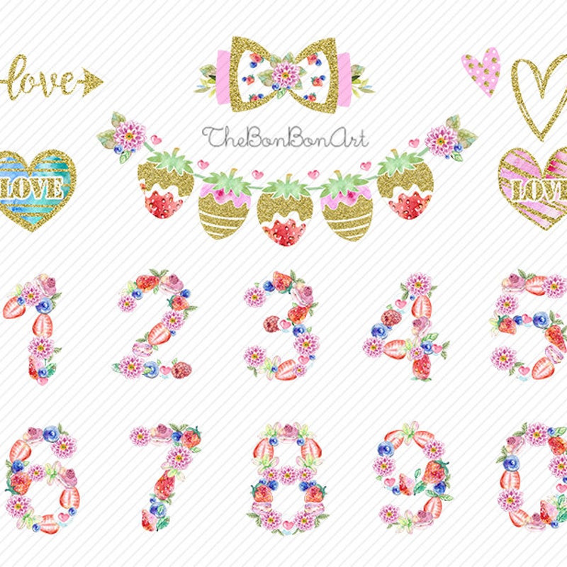 Number Clipart - Etsy