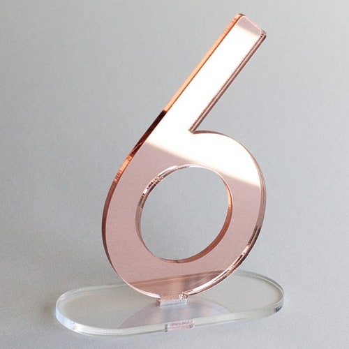 Rose Gold Mirror Acrylic Table Numbers Wedding Table Numbers - Etsy