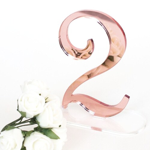 Rose Gold Table Numbers gold Silver Mirror Acrylic Table - Etsy
