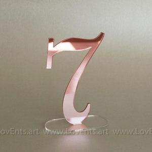 Elegant Rose Gold Table Number for Wedding Tables and Other Events Gold ...
