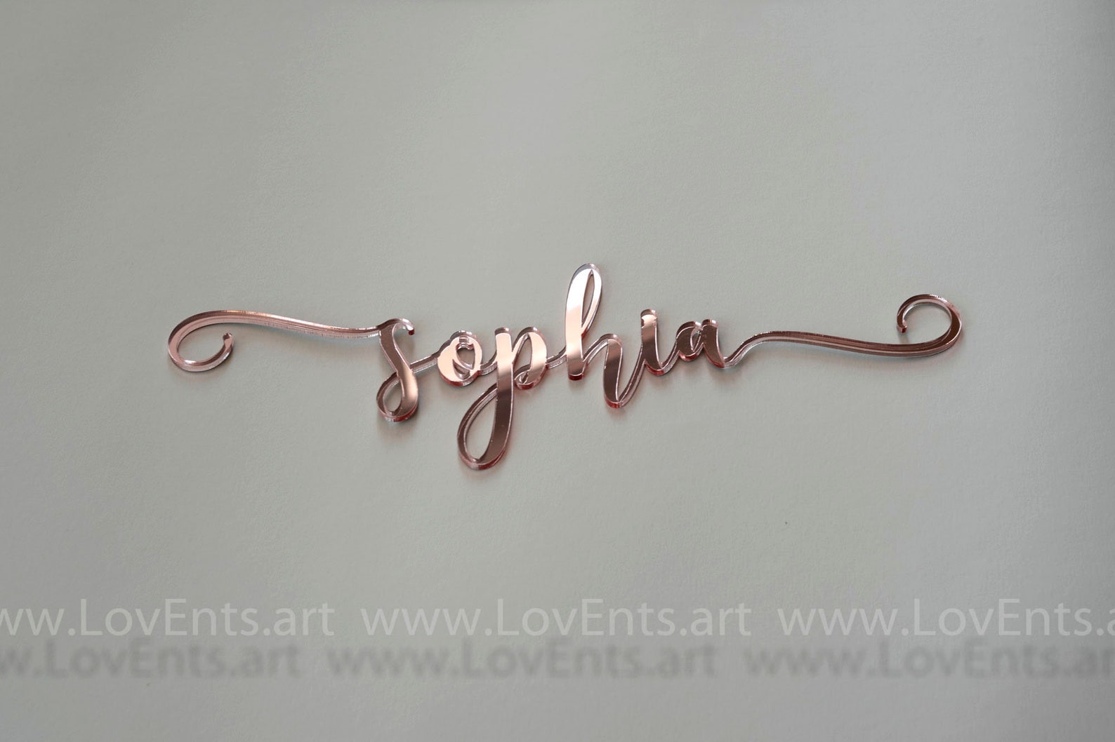 Large Personalized Mirror Name Sign Rose Gold Backdrop Name - Etsy