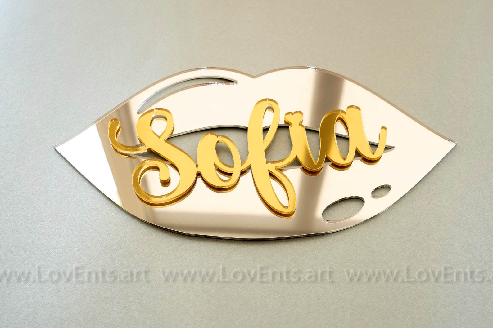 Personalized Lips Mirror Decor Kiss Art Pink Individual Lips | Etsy