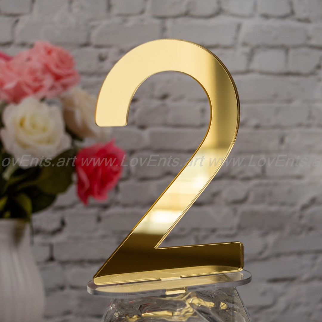 Gold and Rose Gold Mirror Acrylic Table Numbers || Wedding Table ...