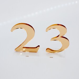 Two Sides Golden Mirror Acrylic Wedding Table Numbers, Wedding Table ...
