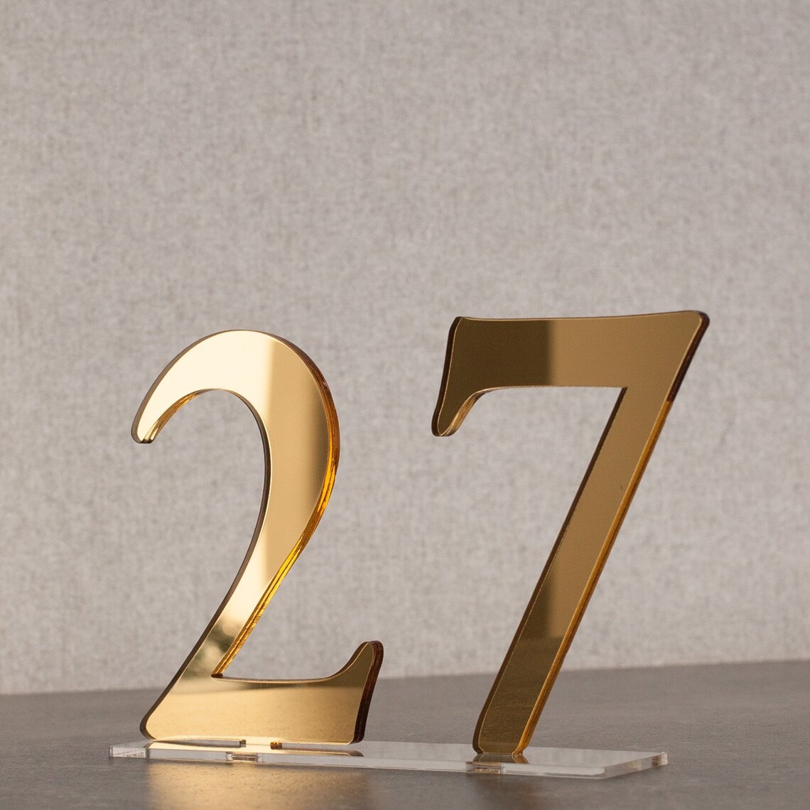 Two Sides Golden Mirror Acrylic Wedding Table Numbers Wedding - Etsy