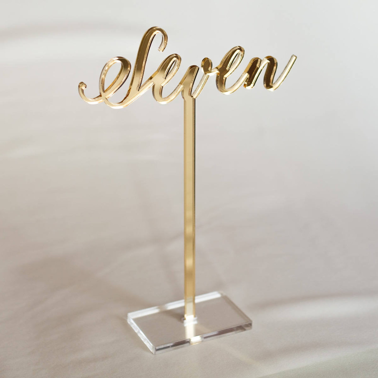 7" Gold Mirror Acrylic Table Numbers, Wedding Table Numbers, Tall Table ...