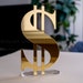 Large Dollar Sign Gold Mirror Backdrop Mirrored Money Sign Custom ...