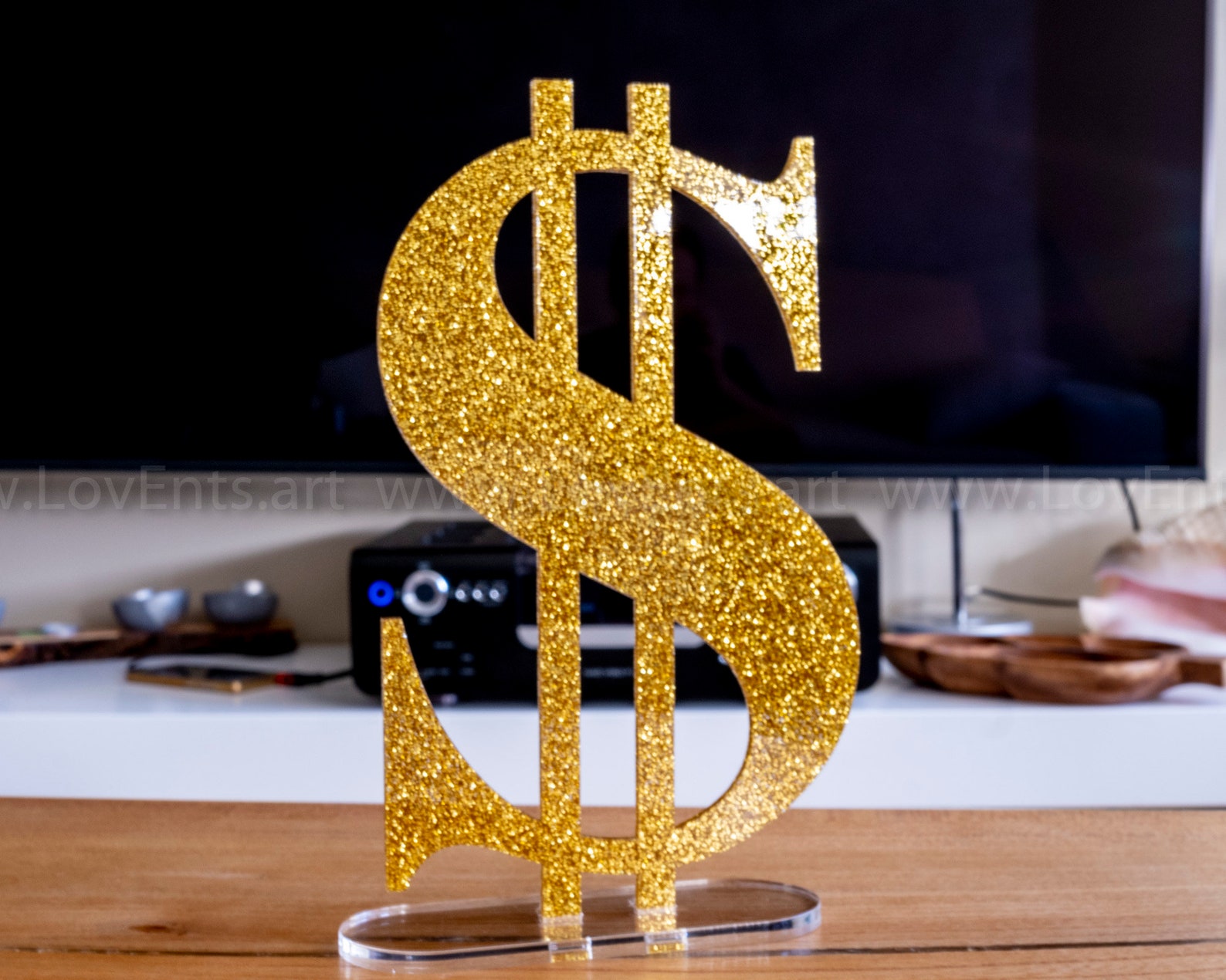 Large Dollar Glitter or Gold Mirror Freestanding Sign Glitter - Etsy