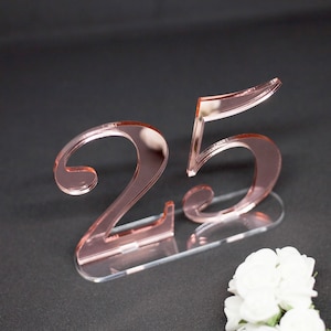 Rose Gold Mirror Acrylic Table Numbers, Golden Wedding Table Numbers ...