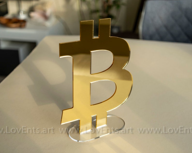 Bitcoin Symbol Cryptocurrency Bitcoin Sign Gift Large Freestanding Gold ...