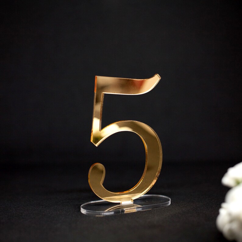Gold Mirror Acrylic Table Numbers for Wedding Rose Gold Table | Etsy