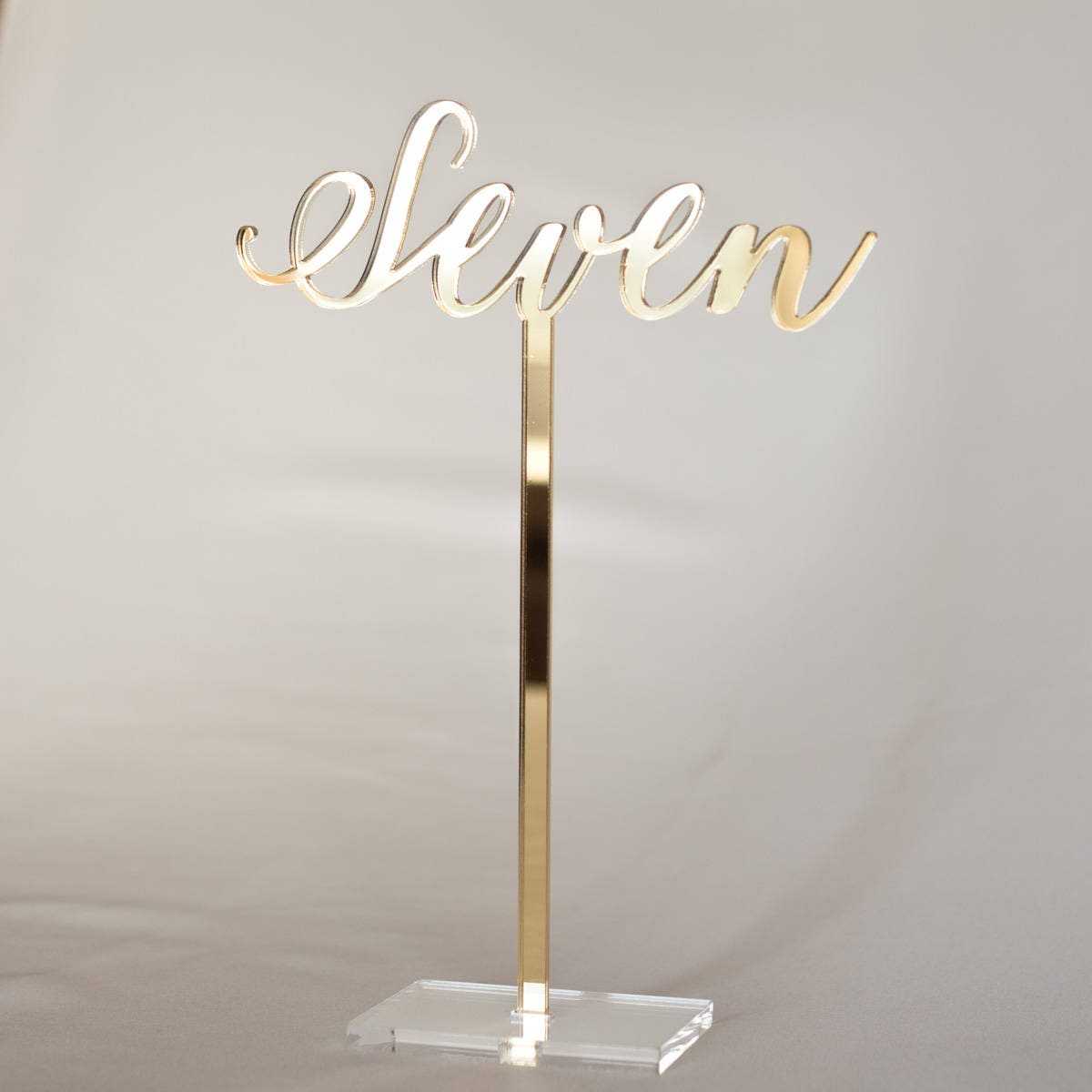 7" Gold Mirror Acrylic Table Numbers, Wedding Table Numbers, Tall Table ...