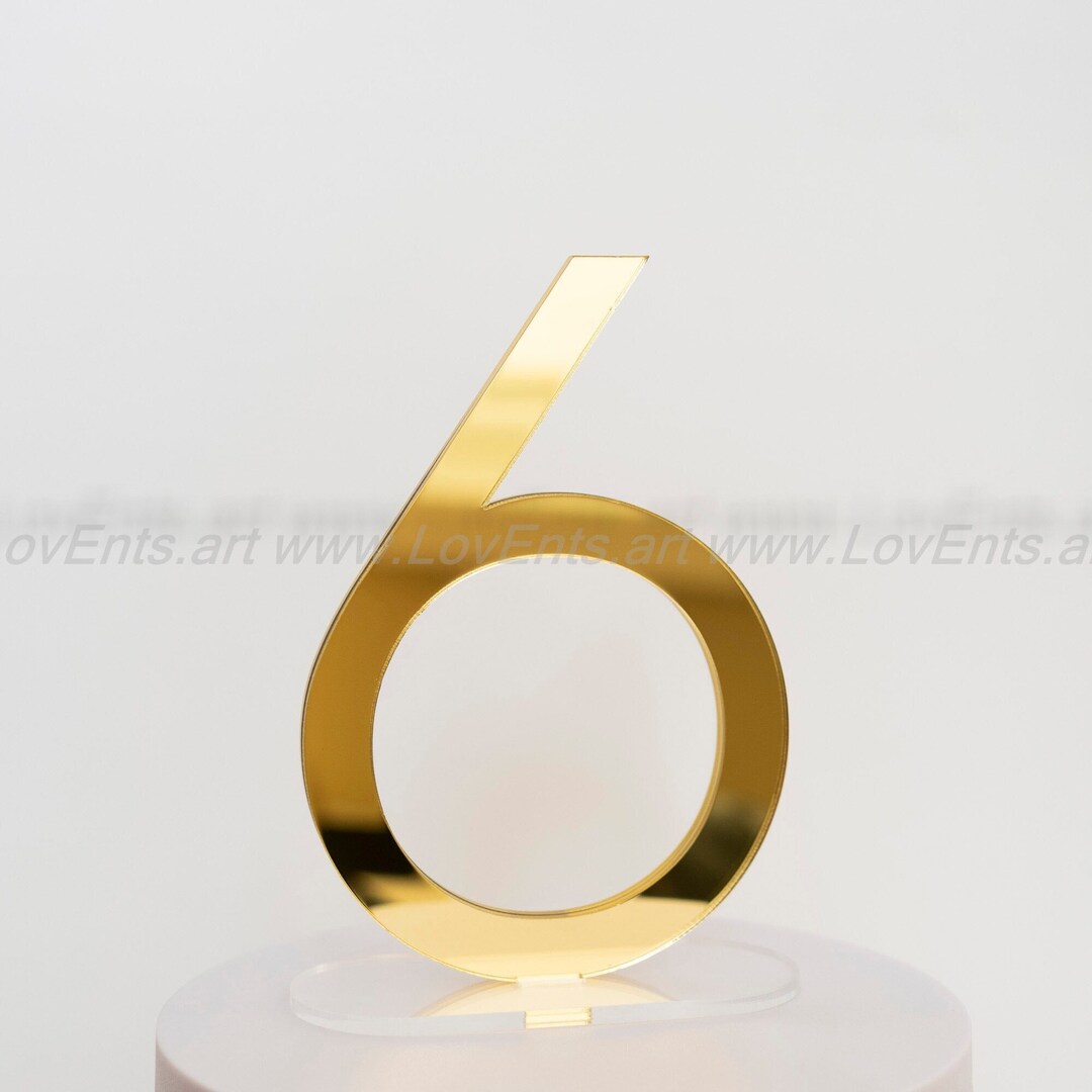 Simple Classic Gold Mirror Table Numbers for Wedding. Black or Silver ...