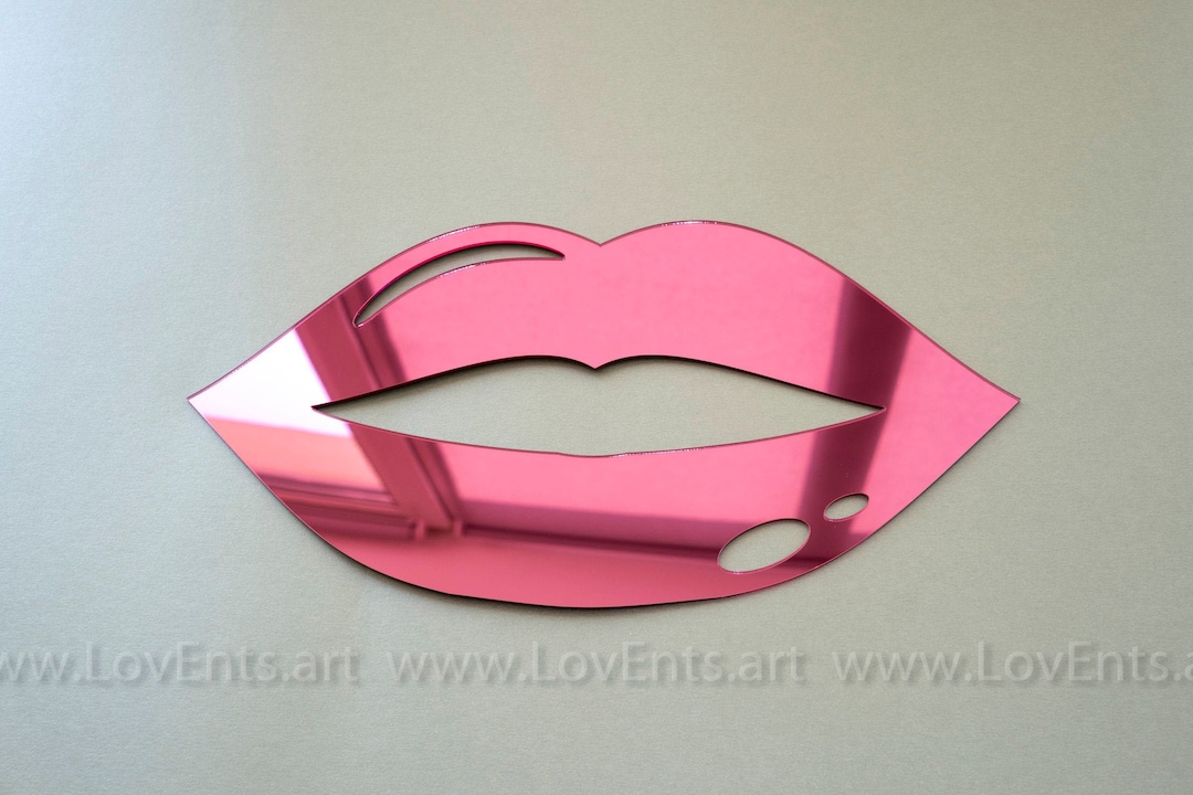 Rose Gold Lips Mirror Decor Wall Hanging Home Decor Kiss Art Kiss Lips ...