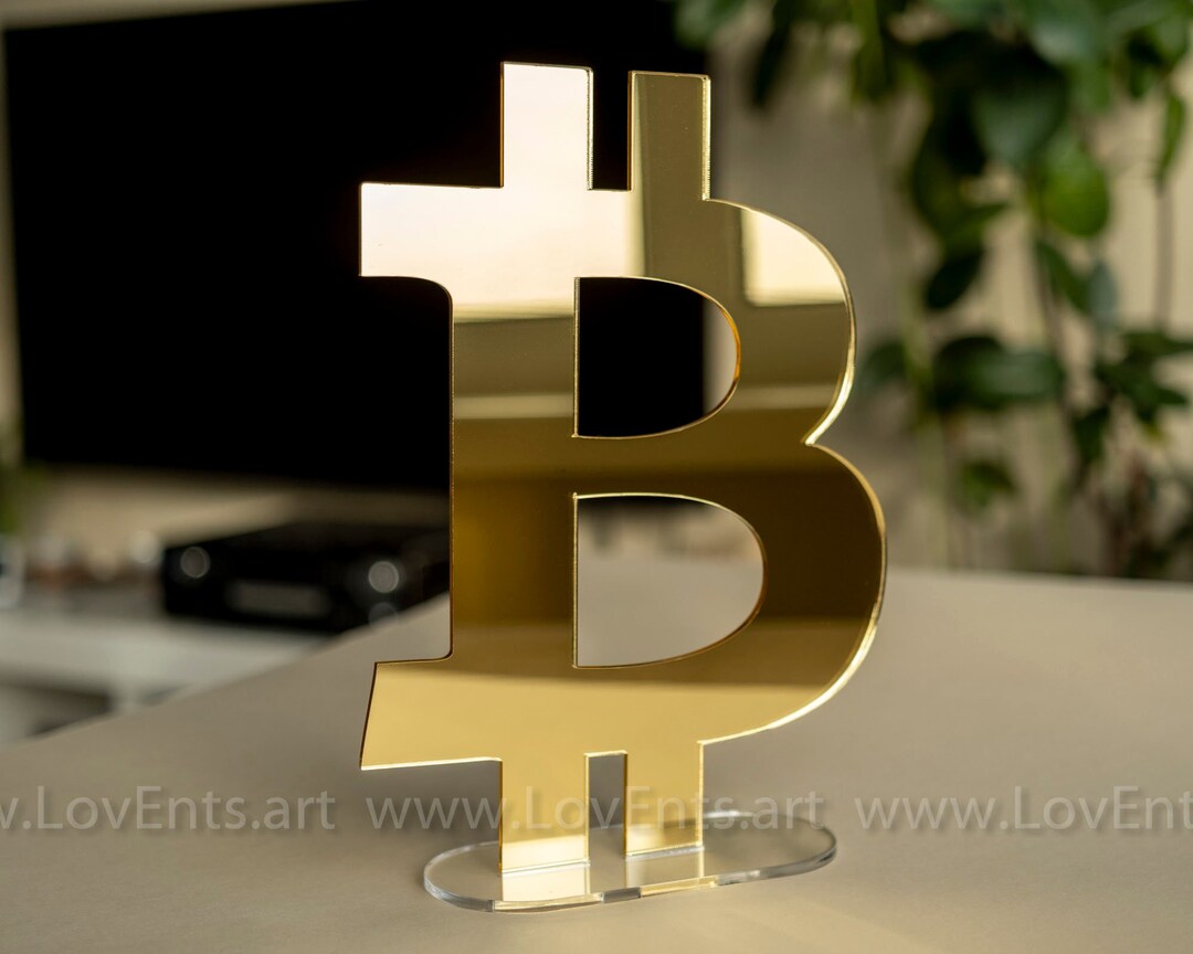 Bitcoin Symbol Cryptocurrency Bitcoin Sign Gift Large Freestanding Gold ...