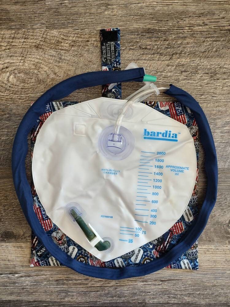 Lined Navy Catheter Bag Cover, 2000ml Foley Cover, Urine Bag Cover ...