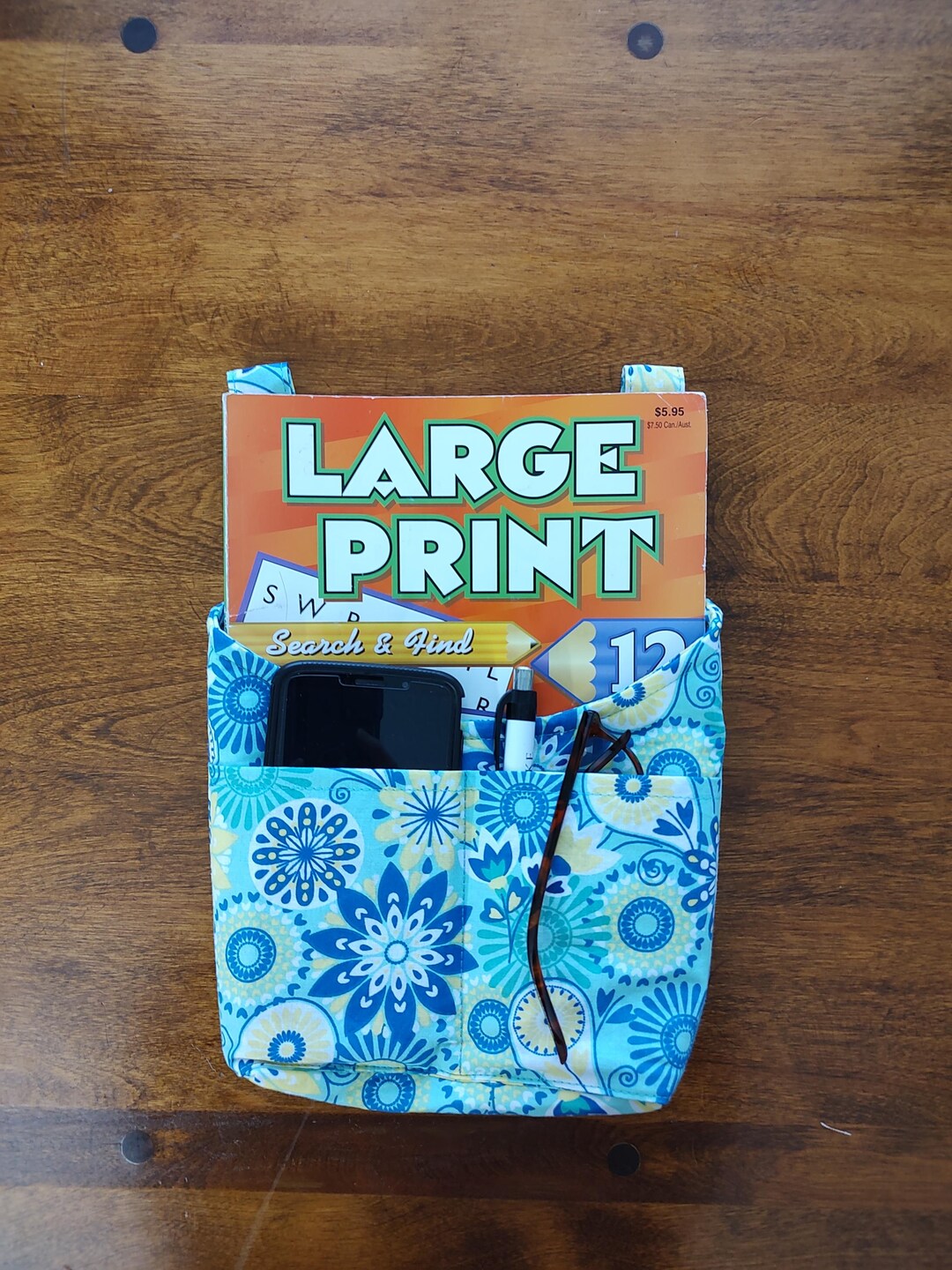 Hospital Bed Caddy, Tablet Holder, Bedside Organizer, Magazine Holder ...