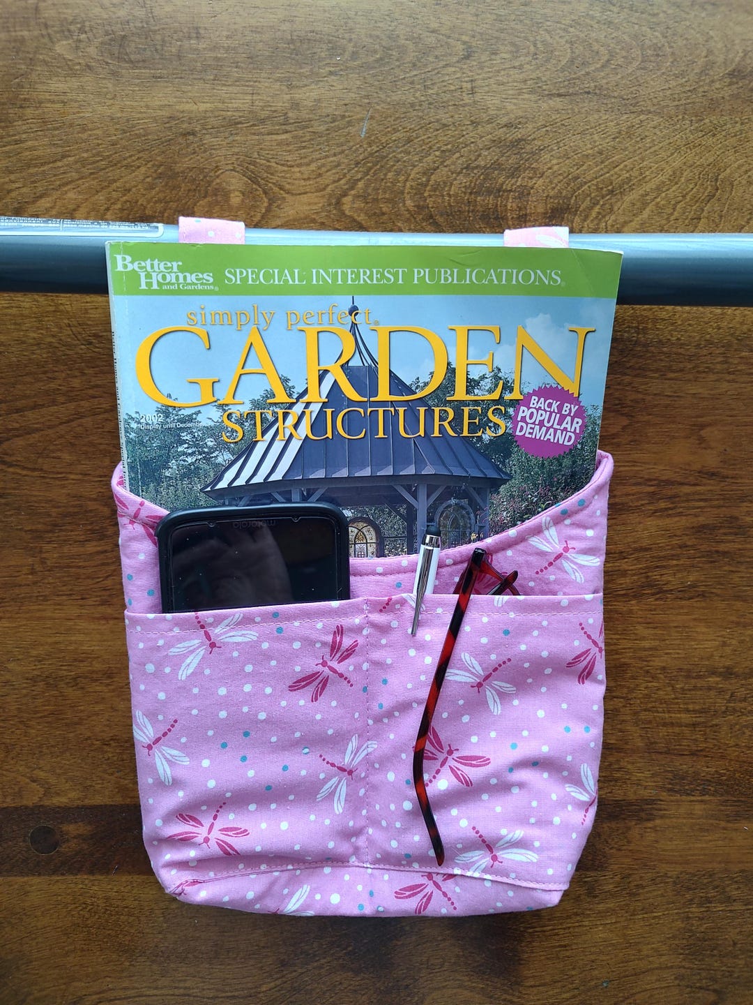 Hospital Bed Caddy, Tablet Holder, Bedside Organizer, Magazine Holder ...
