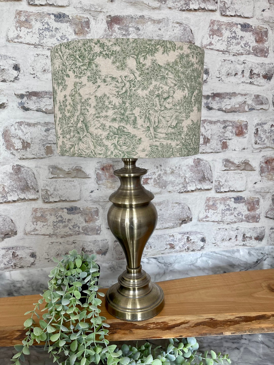 Toile De Jouy Zen in Green Lampshades by Berry & Grouse - Drum - Oval ...