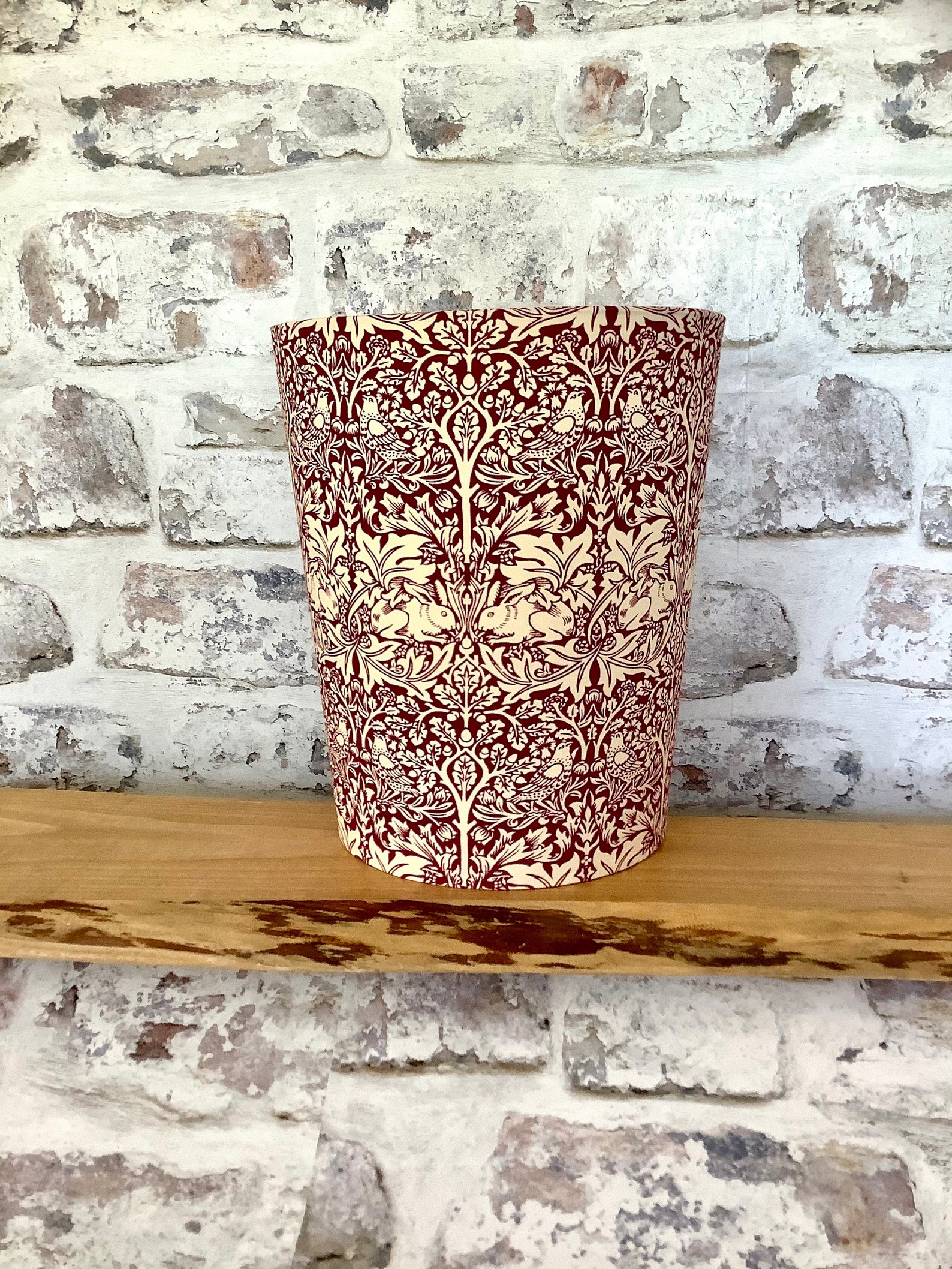 William Morris Brer Rabbit in Red Waste Paper Bin by Berry & | Etsy