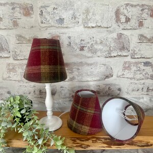 Balmoral Claret Moss 100% Pure Wool Check Lamp Shade by Berry - Etsy UK