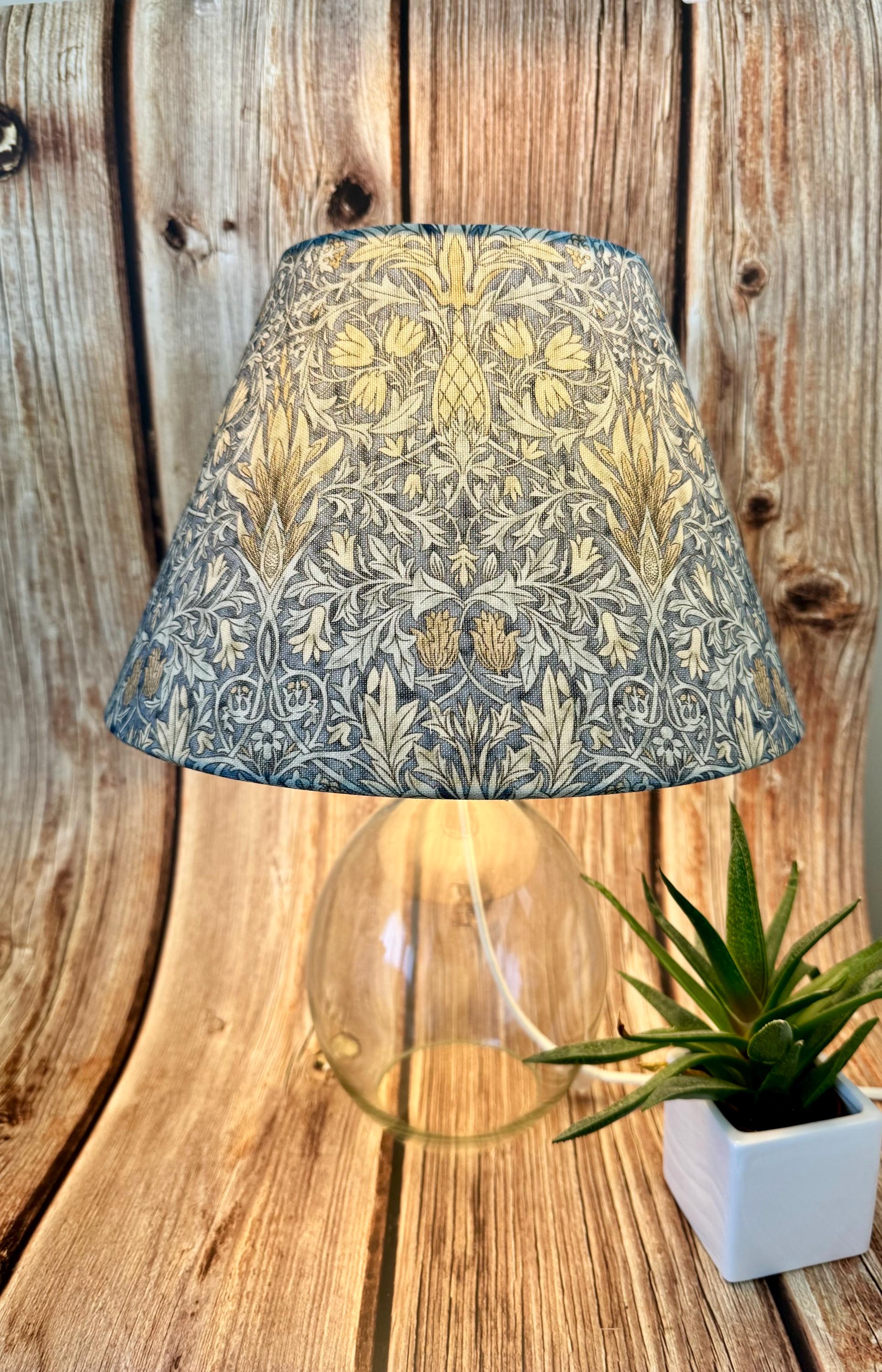 William Morris Snakeshead Denim Lampshade, Handmade Fabric Lamp Shade ...