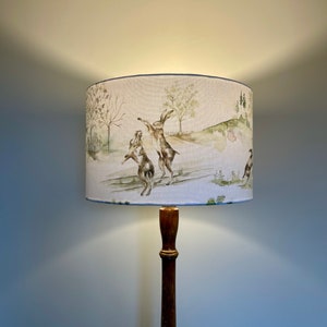 Voyage Boxing Hares White Lampshades by Berry & Grouse - Rabbit - Green ...