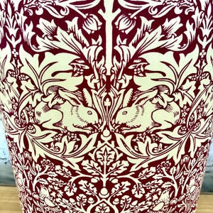 William Morris Brer Rabbit in Red Waste Paper Bin by Berry & | Etsy