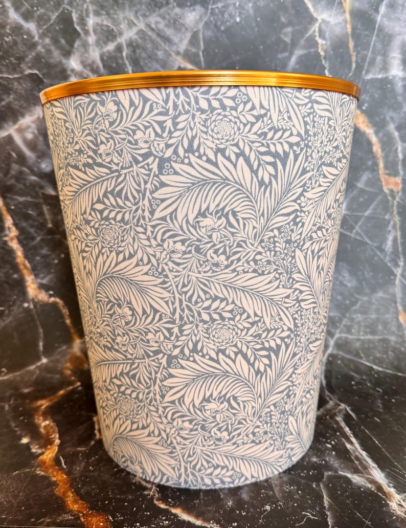 William Morris Larkspur Azure Waste Paper Bin by Berry & Grouse ...