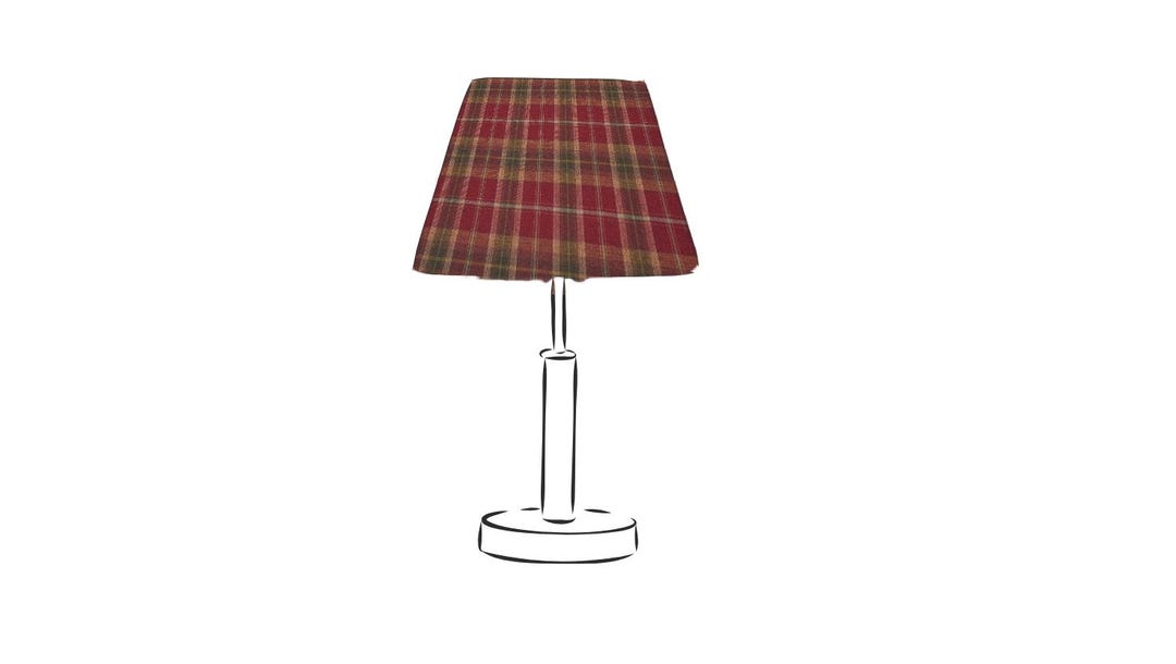 Balmoral Claret Moss Tweed Lampshade, Handmade Fabric Lamp Shade, Drum ...