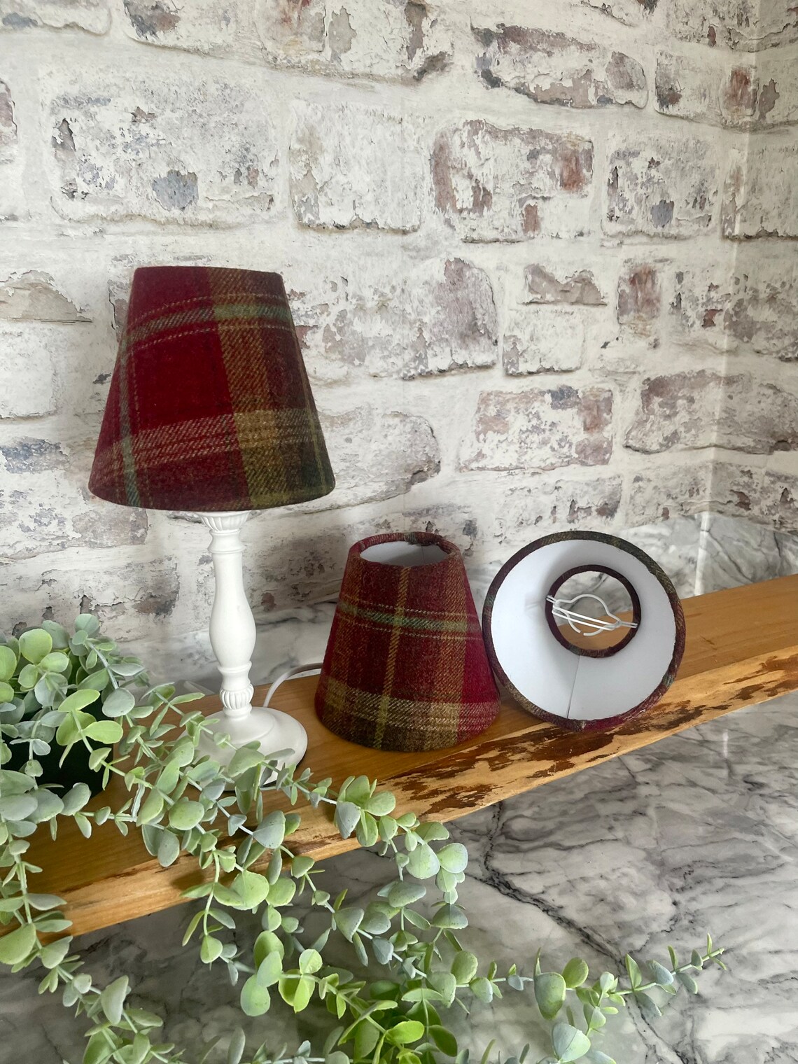Balmoral Claret Moss 100% Pure Wool Check Lamp Shade by Berry - Etsy UK