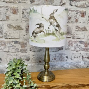 Voyage Boxing Hares White Lampshades by Berry & Grouse - Rabbit - Green ...