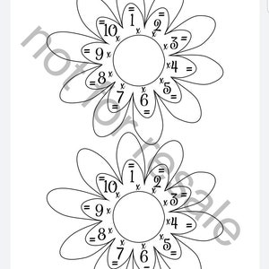 Printable times table multiplication flowers | Etsy