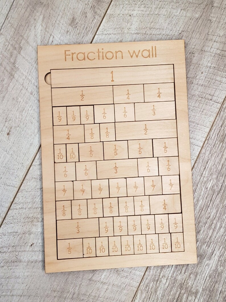 Wooden Fraction Wall Maths Learning Tool - Etsy