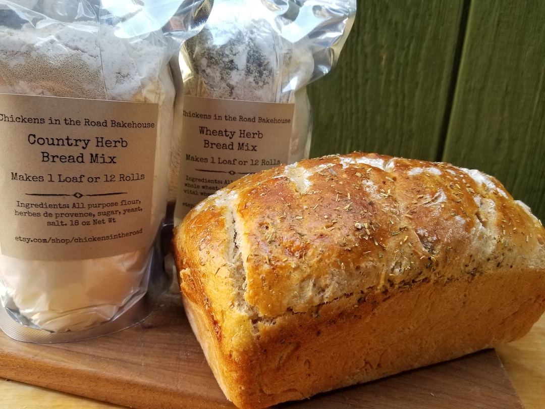 Herb Bread Mix: Country White or Wheat, Makes 1 Loaf or 12 Rolls, Hand ...