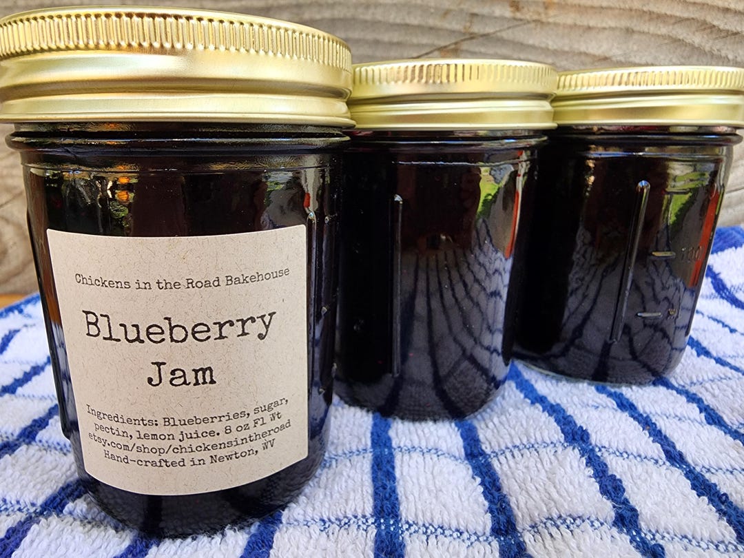 Blueberry Jam, 8 Ounce, Hand-crafted Jam, Jelly, Half Pint Jam ...