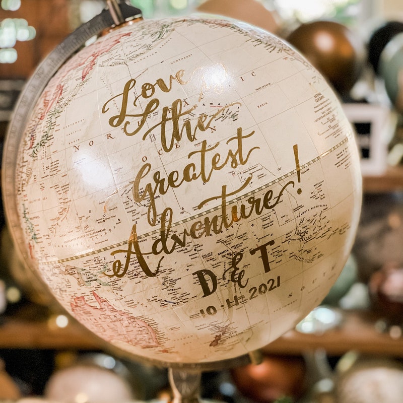 Globe Guestbook - Etsy