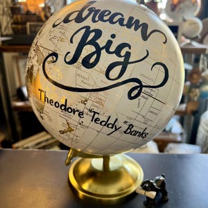 Custom Calligraphy Wedding Guestbook Globe: White and Gold - Etsy