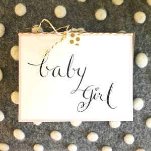 CUSTOM CALLIGRAPHY Baby Note Card / Personalized/message Choices/great ...