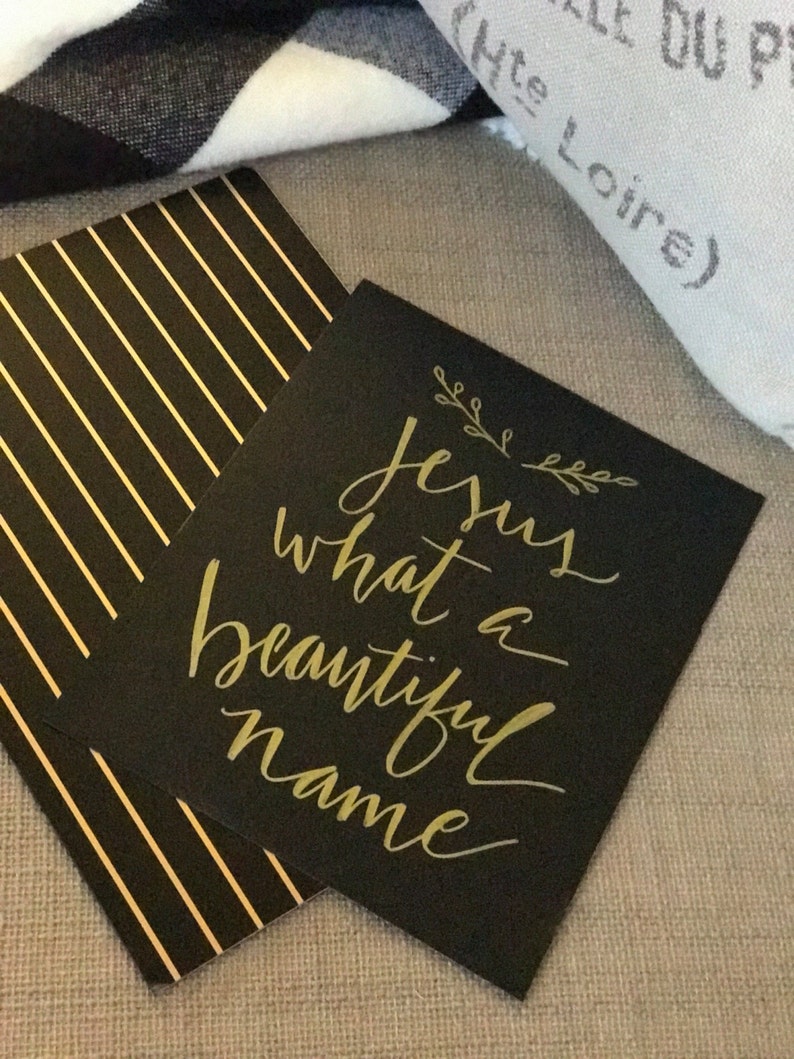 Custom Gold Metallic Calligraphy "jesus What a Beautiful Name ...