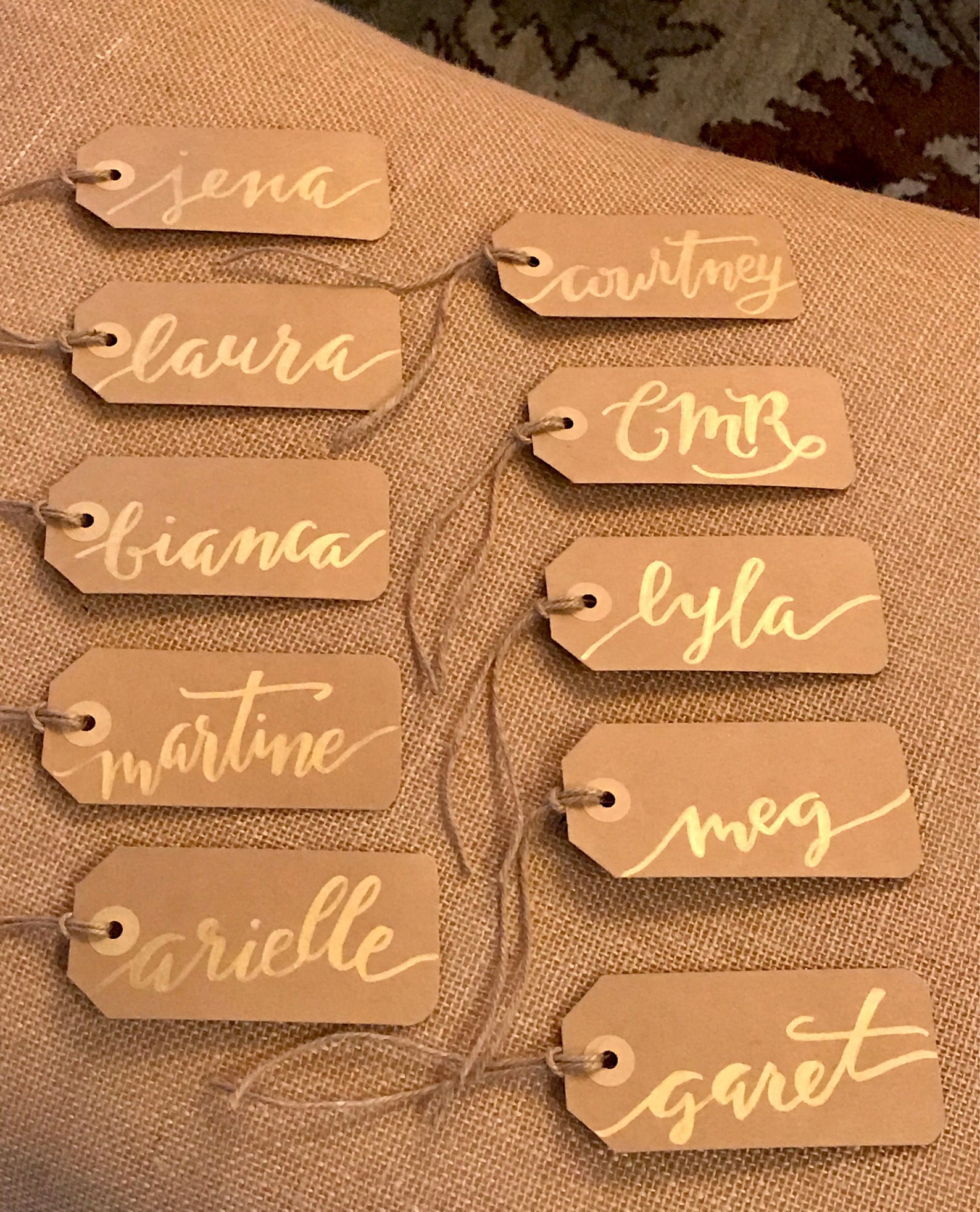 CUSTOM CALLIGRAPHY Kraft Gift Tags / Name Tags / - Etsy