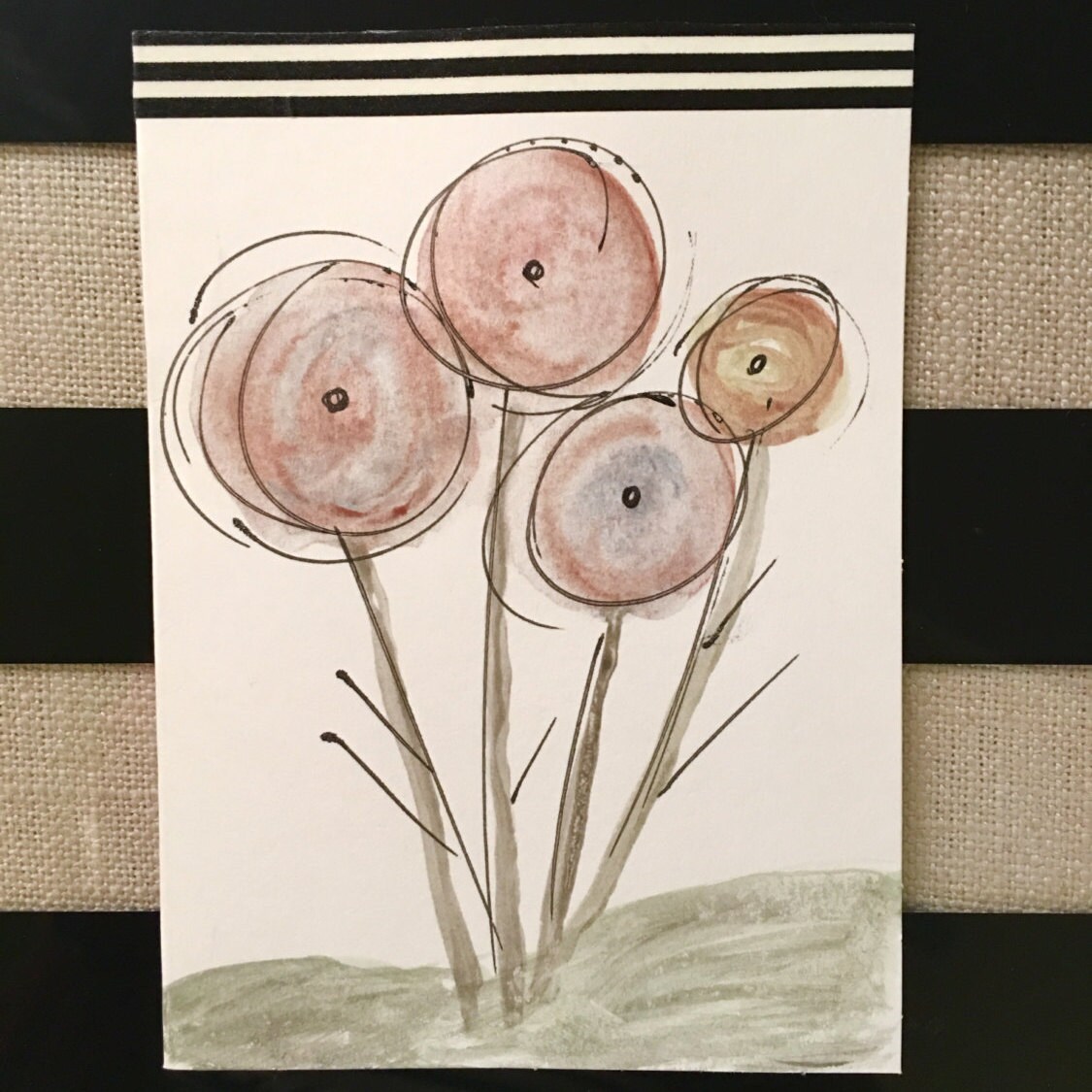 Original Handmade/Handpainted Watercolor Note Card / Thinking of You ...