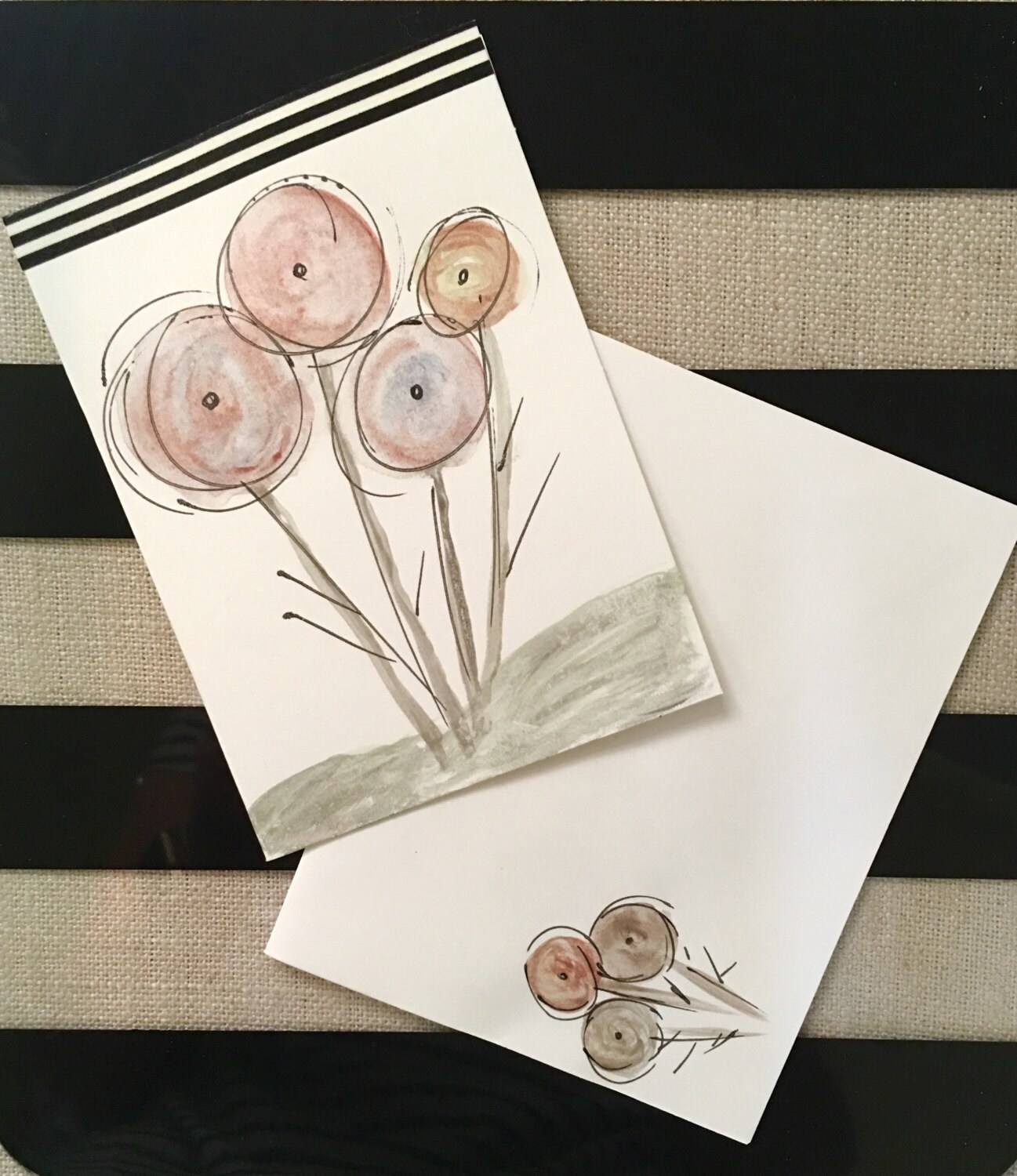 Original Handmade/Handpainted Watercolor Note Card / Thinking of You ...