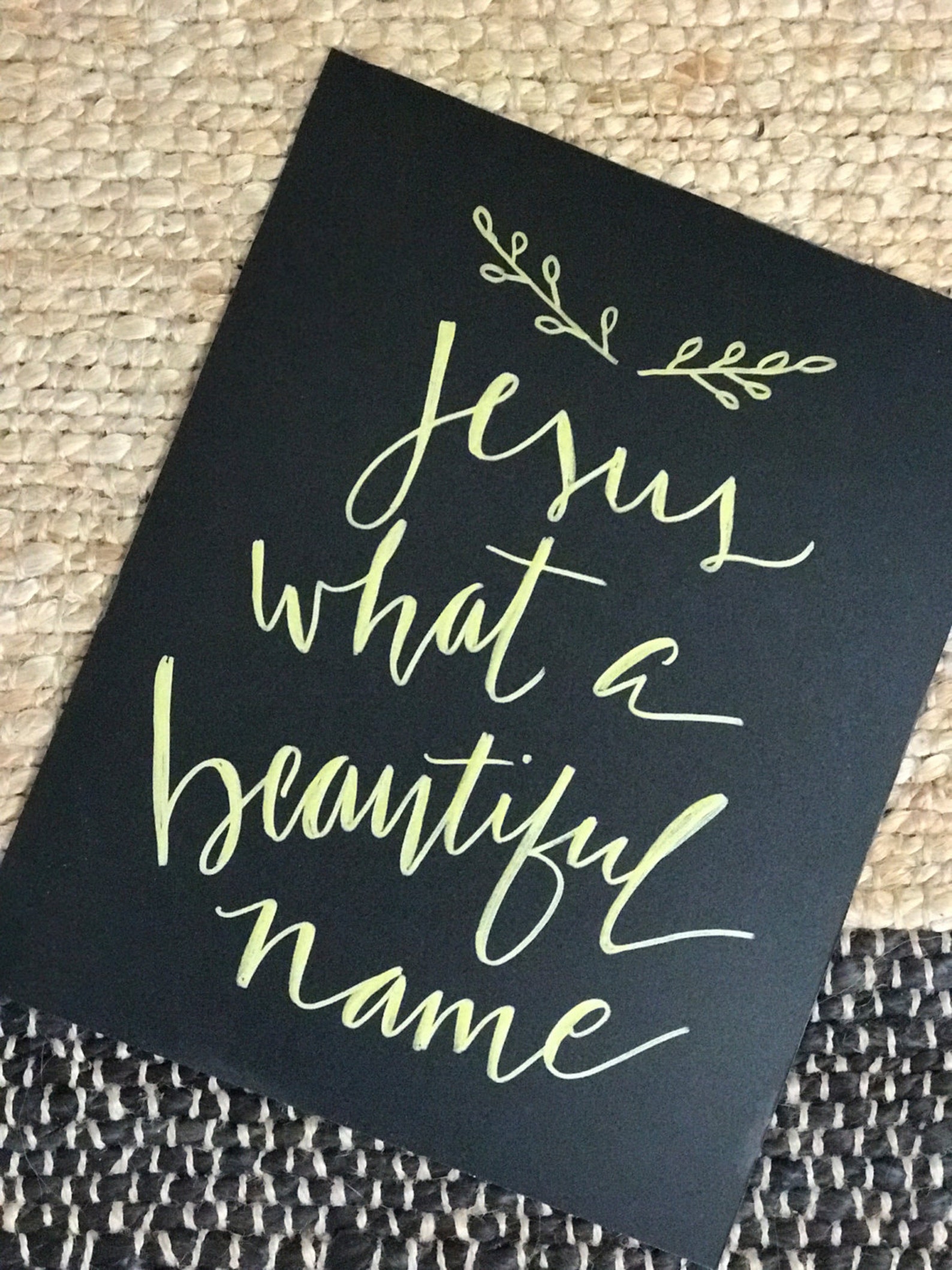 Custom Gold Metallic Calligraphy "jesus What a Beautiful Name ...