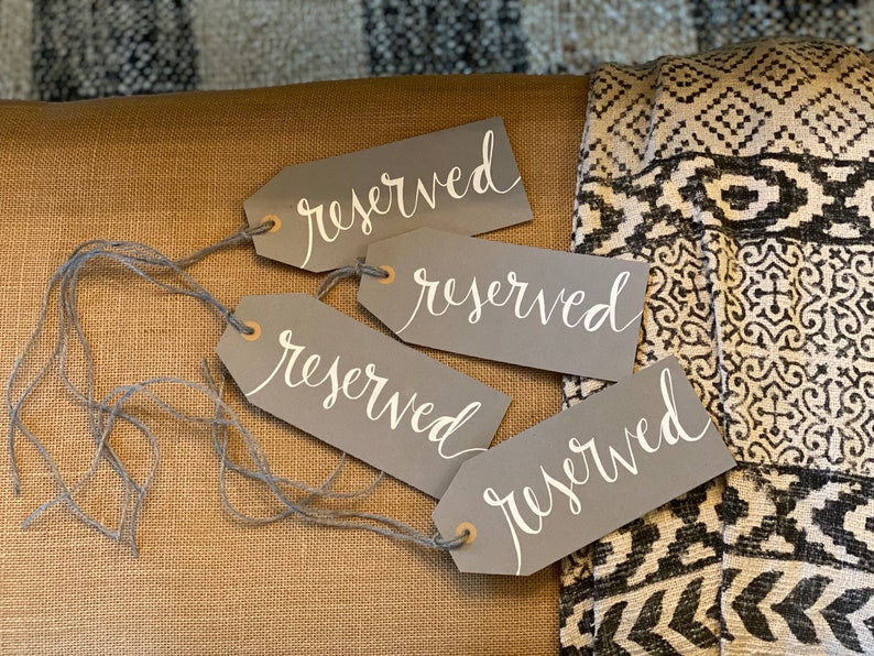 CUSTOM CALLIGRAPHY Cardstock Gift Tags/reserved Seating Tags / - Etsy