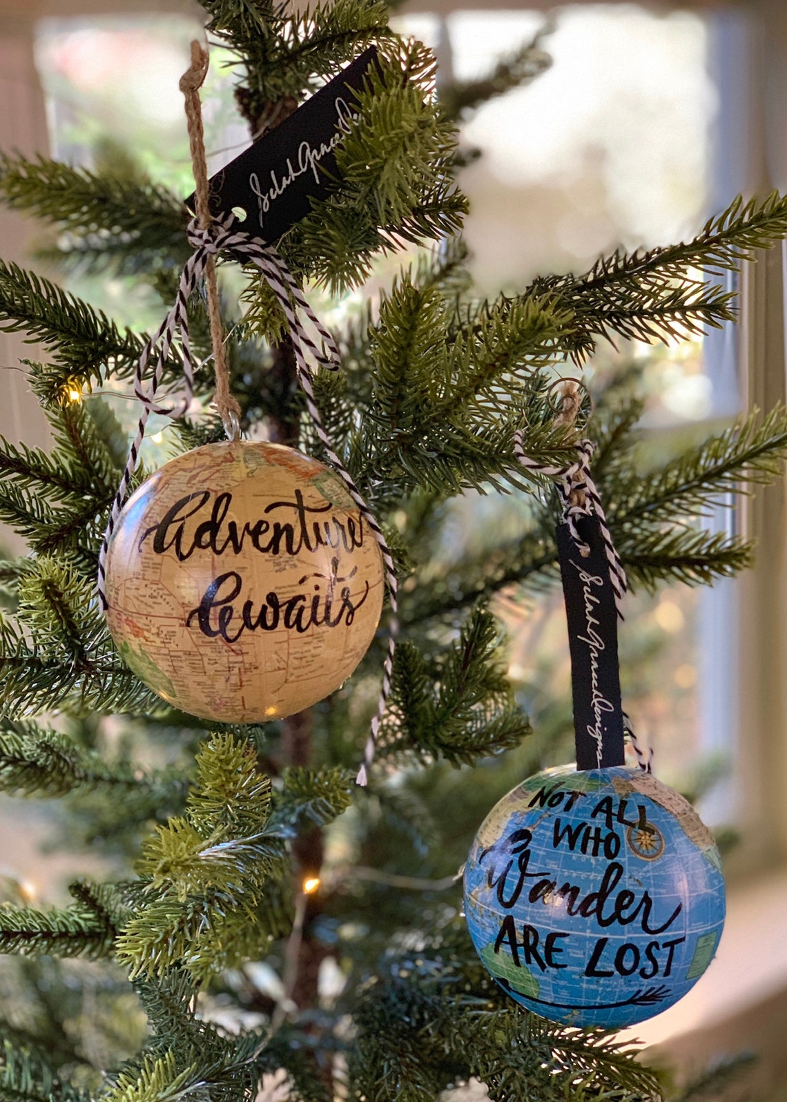 Customizable World Globe Christmas Ornament: Travel Theme Gift - Etsy